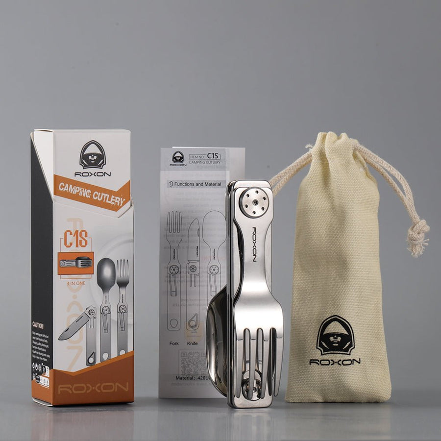 3-in-1 Folding Cutlery Travel Set – ROXON